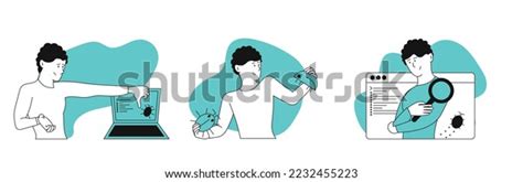 Man Found Bug Code Vector Concept Stock Vector Royalty Free 2232455223 Shutterstock