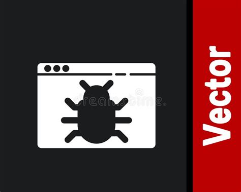 White System Bug Concept Icon Isolated On Black Background Code Bug