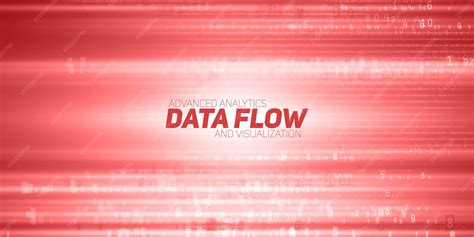 Free Vector Abstract Big Data Visualization Red Flow Of Data As