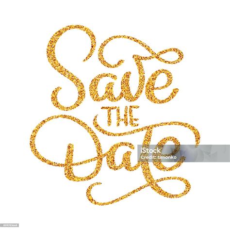 웨딩 날짜 서 예 골든 텍스트 문자를 저장 합니다 빈티지 아트 디자인 일러스트 벡터 달력 날짜에 대한 스톡 벡터 아트 및 기타 이미지 달력 날짜 저축 0명 Istock
