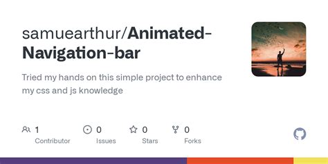 Github Samuearthuranimated Navigation Bar Tried My Hands On This