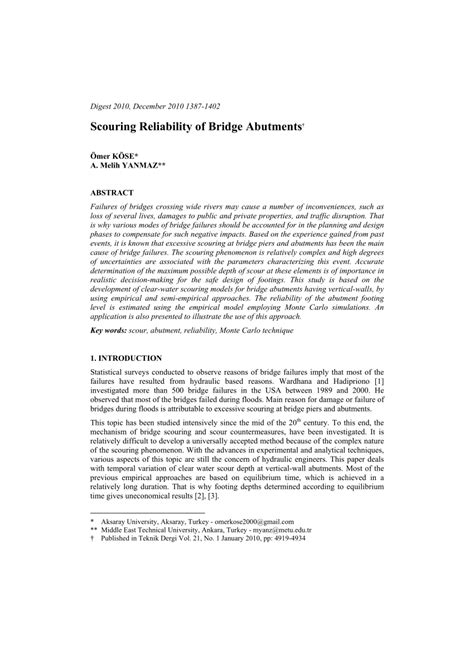 Pdf Scouring Reliability Of Bridge Abutments 1