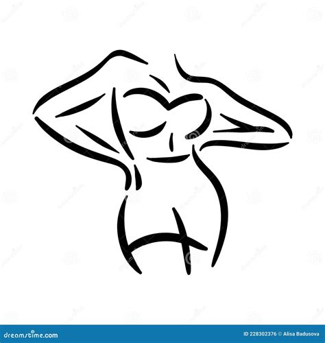 Female Body Silhouette Line Woman Fashion Art Stock Vector Illustration Of Elegance Isolated