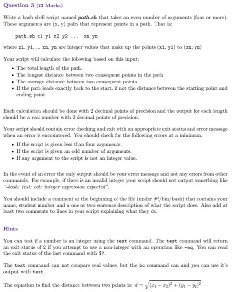 Solved Question 3 22 Marks Write A Bash Shell Script Named