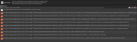 collab package errors upon initiating a project from 2 years ago