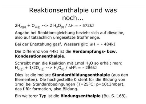 Reaktionsenthalpie Und Was Noch Kantik