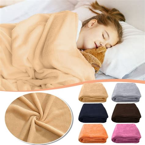 Sawvnm Super Soft Warm Solid Warm Micro Plush Fleece Blanket Throw Rug
