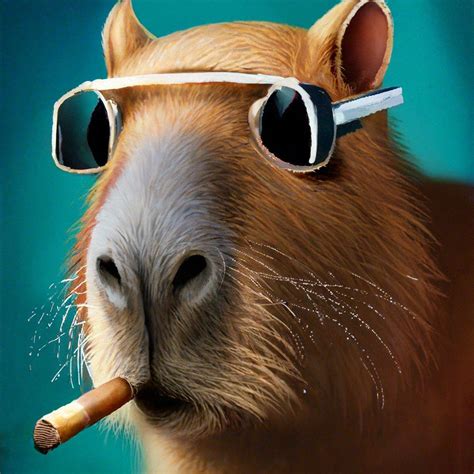 «Капибара в крутых очках курит … — создано в Шедевруме