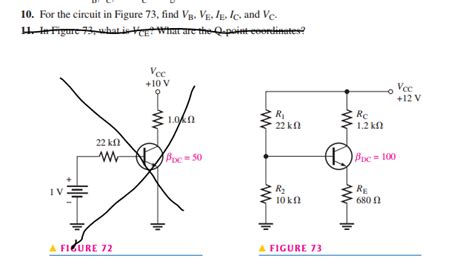 solved 10 for the circuit in figure 73 find vb ve ie