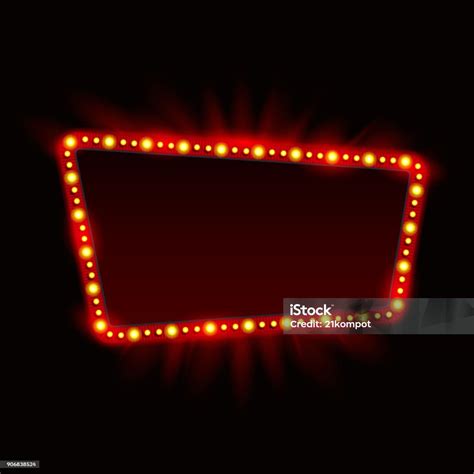 레트로 쇼타임 기호 디자인입니다 어두운 배경에 네온 램프 광고 판입니다 미국 광고 벡터 일러스트 레이 션입니다 영화관 그리고 극장 간판 전구 프레임입니다 1950 년대 서명