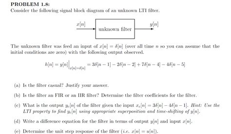 Solved PROBLEM Consider The Following Signal Block Chegg