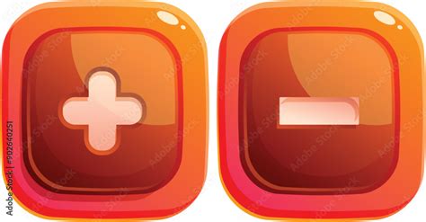 two orange square app buttons with rounded edges one showing a plus