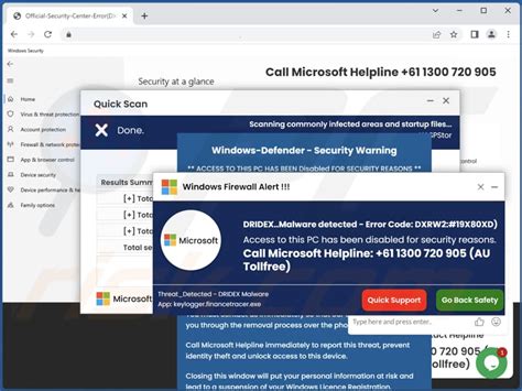 Dridexmalware Detected Error Code Dxrw219x80xd Pop Up Scam
