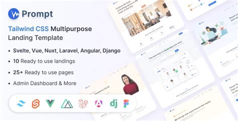 Prompt Tailwind Css Vue And Svelte Multipurpose Landing Template Templatelelo