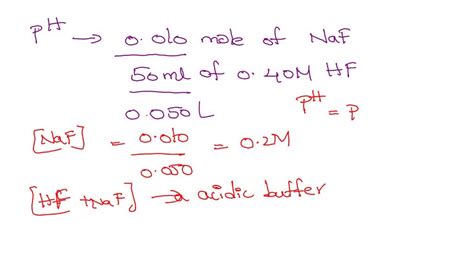 solved what is the ph of a buffer made from 0 50 m hf ka 6 8 × 10 4