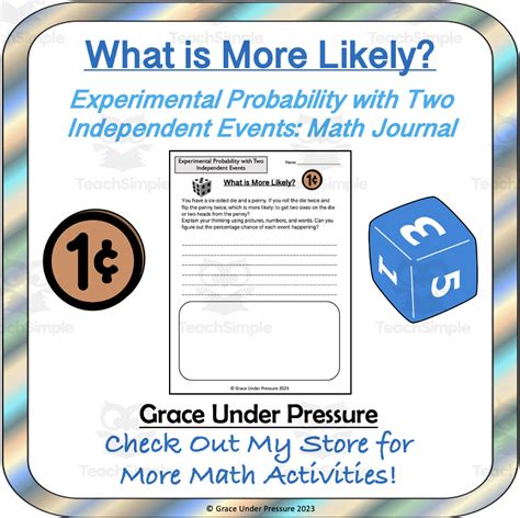 Math Journal Experimental Probability With Two Independent Events By