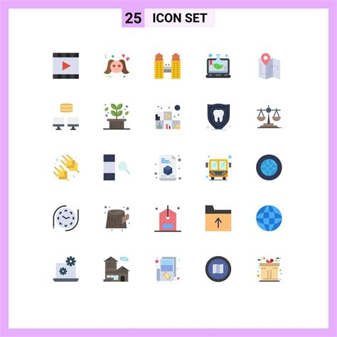 25 Universal Flat Colors Set For Web And Mobile Applications Camping Laptop Woman Online Science