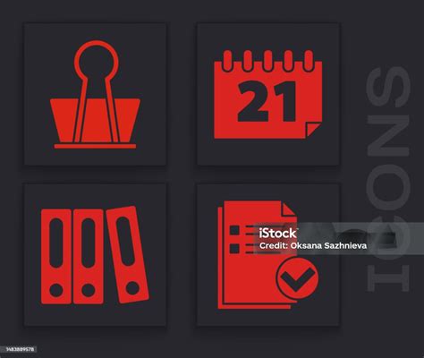 문서 및 확인 표시 바인더 클립 캘린더 및 Office 폴더를 서류 및 문서 아이콘으로 설정합니다 벡터 0명에 대한 스톡 벡터 아트 및 기타 이미지 Istock