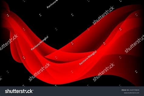 Abstract Red Wave Curve On Black Stock Vector Royalty Free 2147774019 Shutterstock