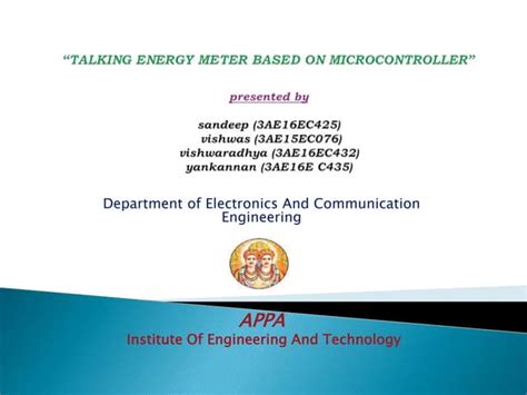 Talking Energy Meter Based On Microcontroller Ppt Ppt