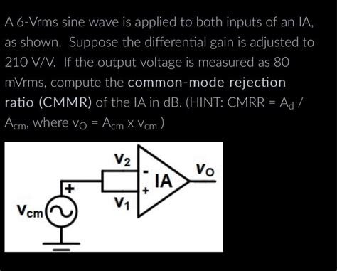 Solved A 6 Vrms Sine Wave Is Applied To Both Inputs Of An Chegg Com