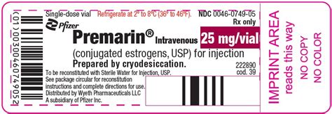 Premarin Injection Fda Prescribing Information Side Effects And Uses
