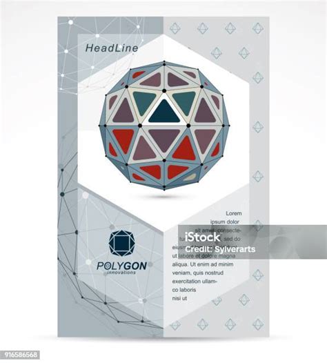 웹 기술 책자 표지 디자인 회사 3d 디자인 화려한 추상적인 벡터 측면 모양입니다 0명에 대한 스톡 벡터 아트 및 기타 이미지 0명 3차원 형태 개념 Istock