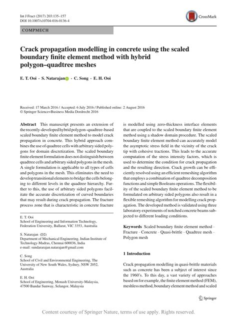 Crack Propagation Modelling In Concrete Using The Scaled Boundary