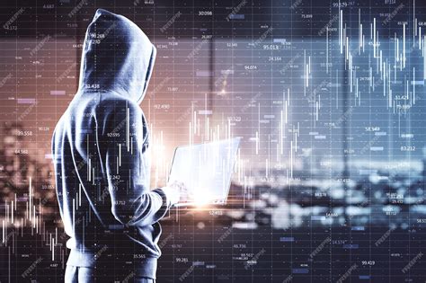 Premium Photo Hacker On Blurry Night City Background Using Laptop