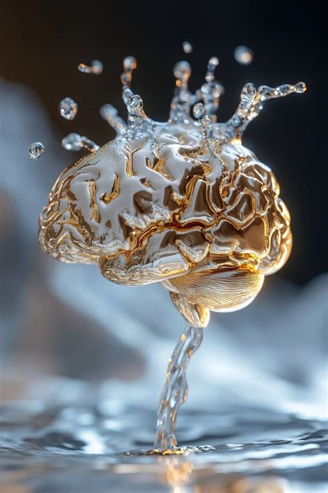 A Golden Neural Network Mimics A Human Brain Showcasing The Blend Of