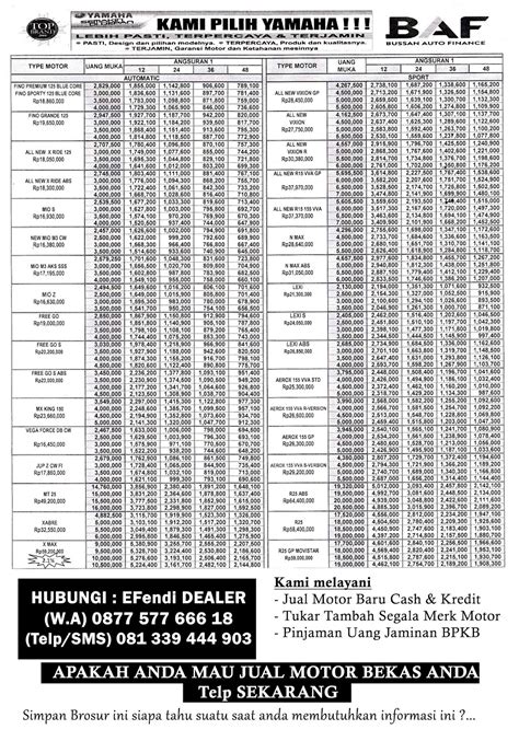 Daftar Harga Motor Yamaha Daftar Harga Motor Denpasar