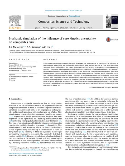 pdf stochastic simulation of the influence of cure kinetics