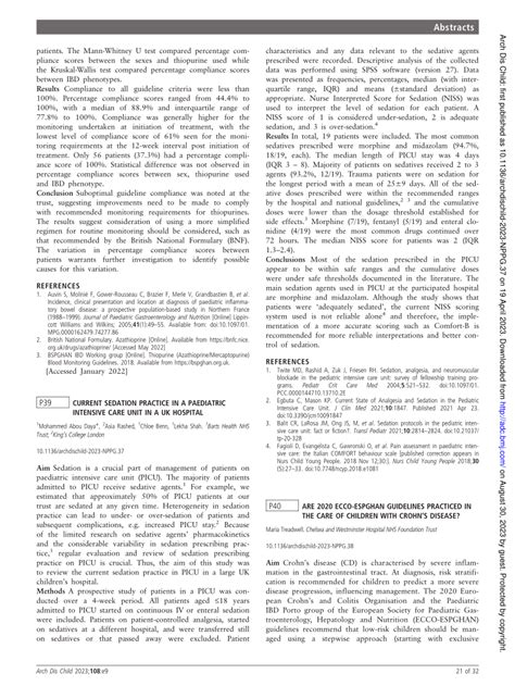 Pdf P39 Current Sedation Practice In A Paediatric Intensive Care Unit