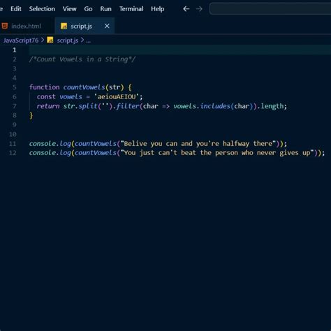 ultra programmer javascript part 76 count vowels in a string like if you found this helpful