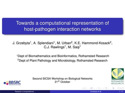 Towards A Computational Representation Of Host Pathogen Interaction Networks Ppt