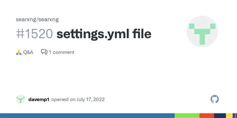 settings yml file · searxng searxng · discussion 1520 · github