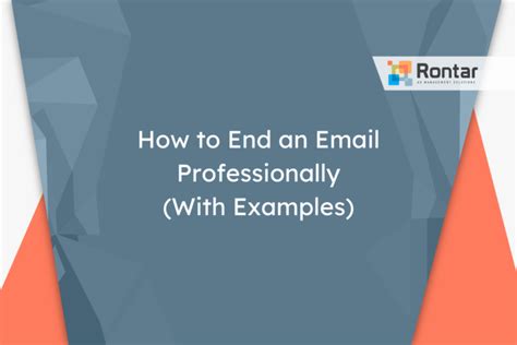 How To End An Email Professionally With Examples