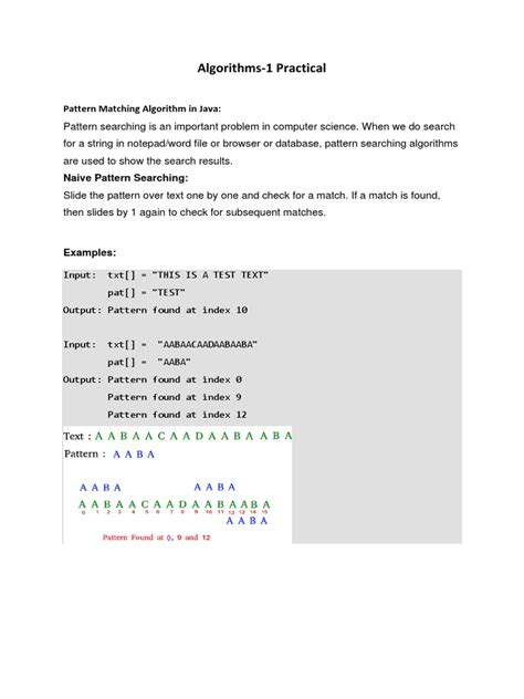 Algorithms Practical For Pattern Matching Brute Force Pdf Computer
