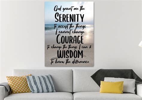 Serenity Prayer 8 Wall Art Canvas Print Framed Wall Hanging Decor Sign