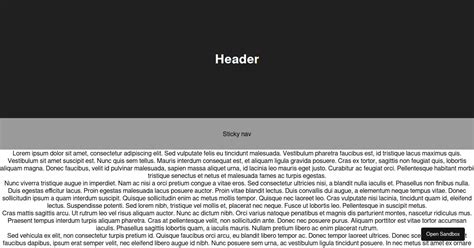 Sticky Scrolling Header Codesandbox