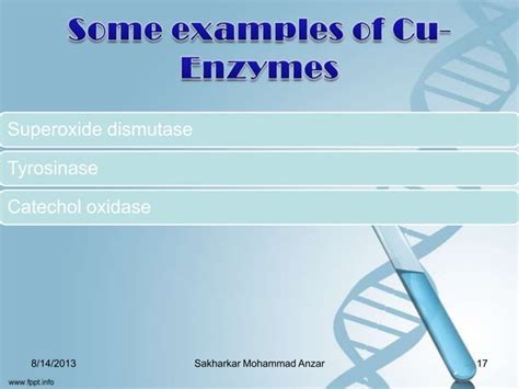Copper In Proteins And Enzymes Pptx