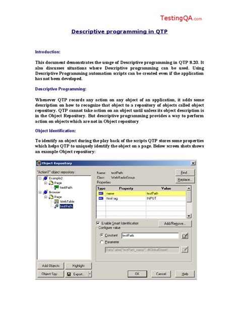 Enabling Test Automation Through Descriptive Programming A Guide To Using Descriptive