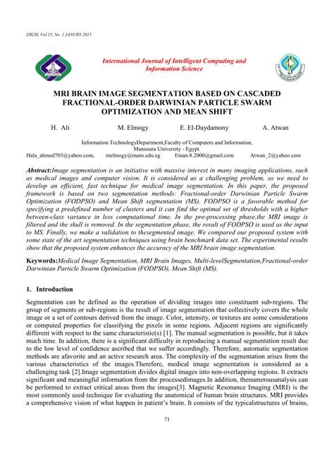 Pdf Mri Brain Image Segmentation Based On Cascaded Fractional Order