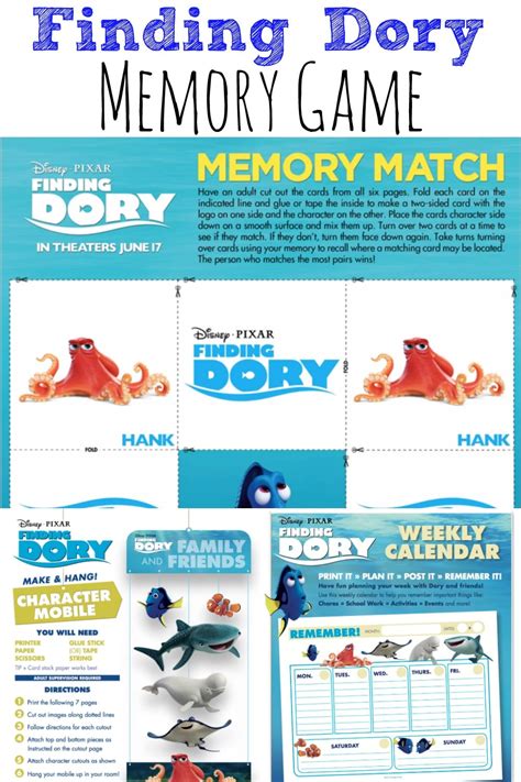 Finding Dory Memory Game Findingdory