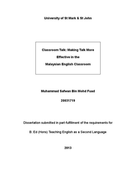 Pdf Classroom Talk Making Talk More Effective In The Malaysian English Classroom Dokumen Tips
