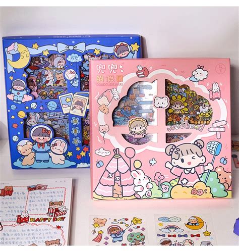 100장세트 다꾸 스티커박스 선물세트 캐릭터 씰스티커 폰꾸 티몬