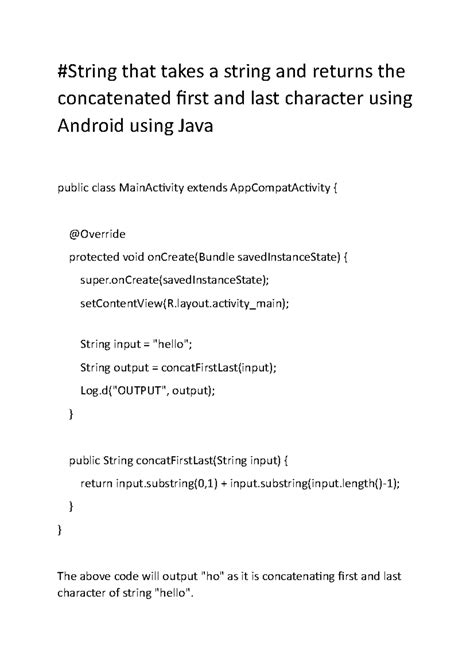 String That Takes A String Android Using Java String That Takes A