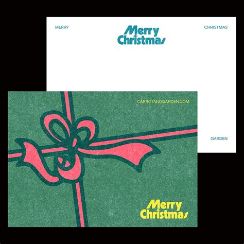 당근과 정원 2024 크리스마스를 위한 엽서 선물상자의 형태로 엽서를 표현했습니다 이 디자인은 작년에 했다가 다시 또