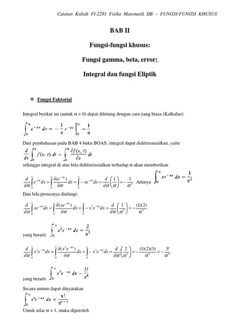 Tabel Fungsi Gama