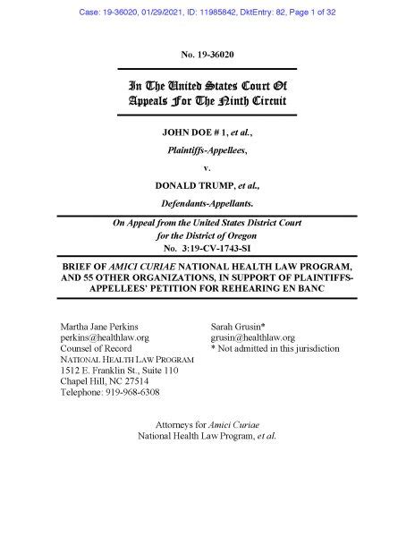 Nwlc Joins Ninth Circuit Brief Challenging Trump Health Coverage